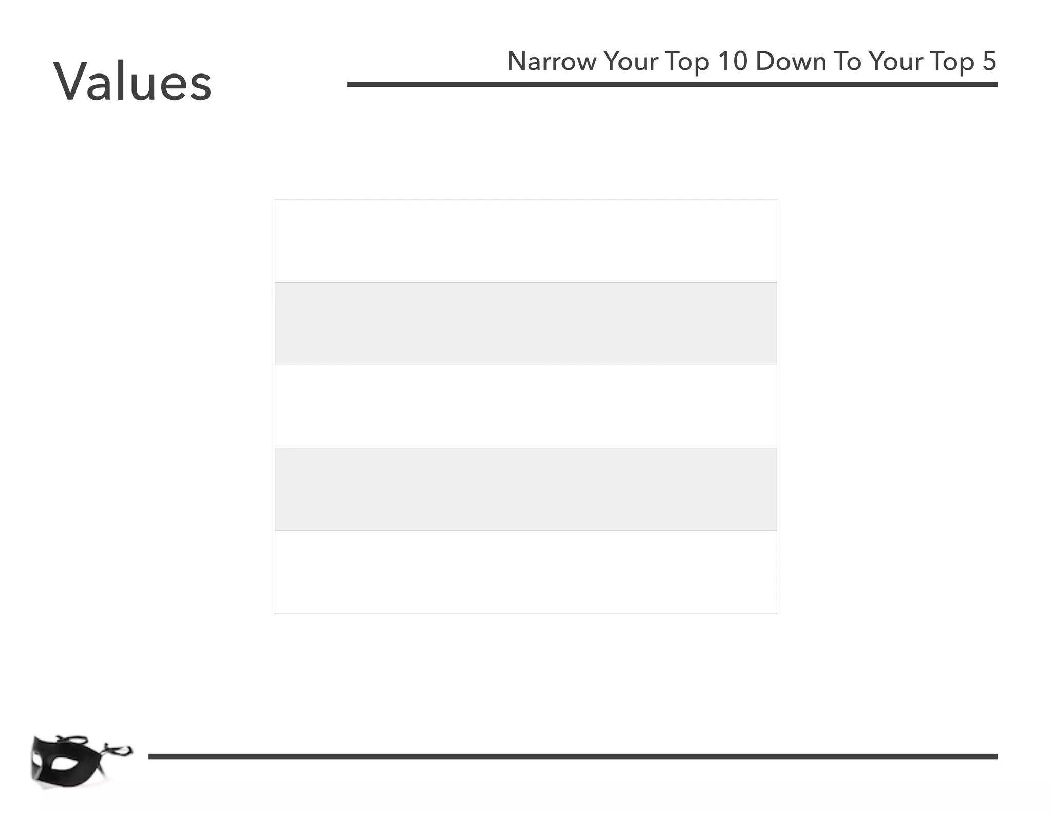 Giveaway | Values Discovery Worksheet | PDF