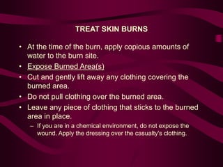 Give First Aid For Burns Patients || Combat Life Saver | PPT