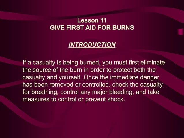 Give First Aid For Burns Patients || Combat Life Saver | PPT