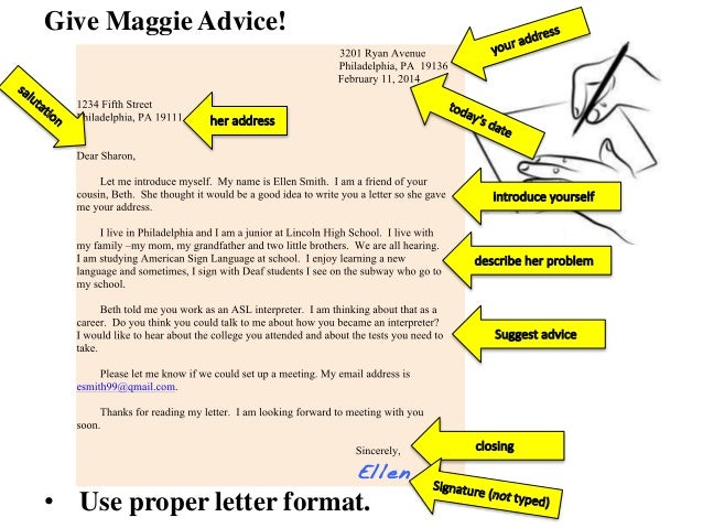 Write a Letter: Give Maggie Advice