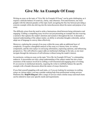 Give Me An Example Of Essay.pdf