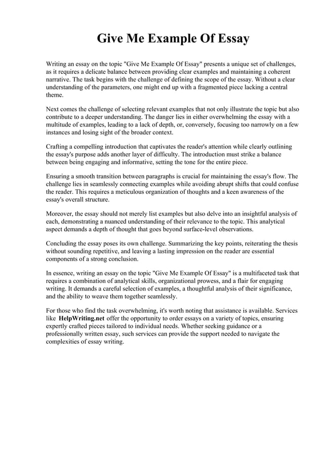 Give Me Example Of Essay.pdf | Free Download