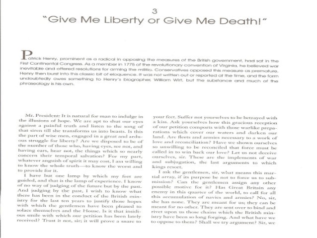 Give me liberty or give me death