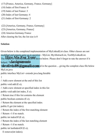 Given below is the completed implementation of MyLinkedList class. O.pdf