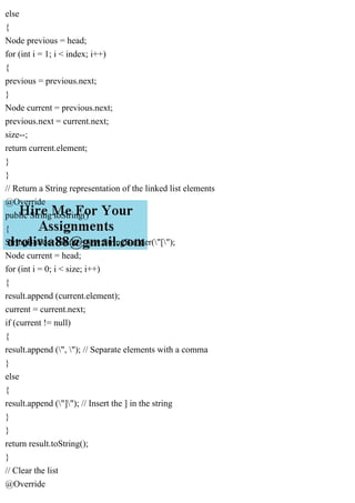 Given below is the completed implementation of MyLinkedList class. O.pdf