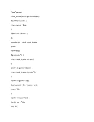 GIVEN CODE template -typename T- class DList { private- struct Node {.docx