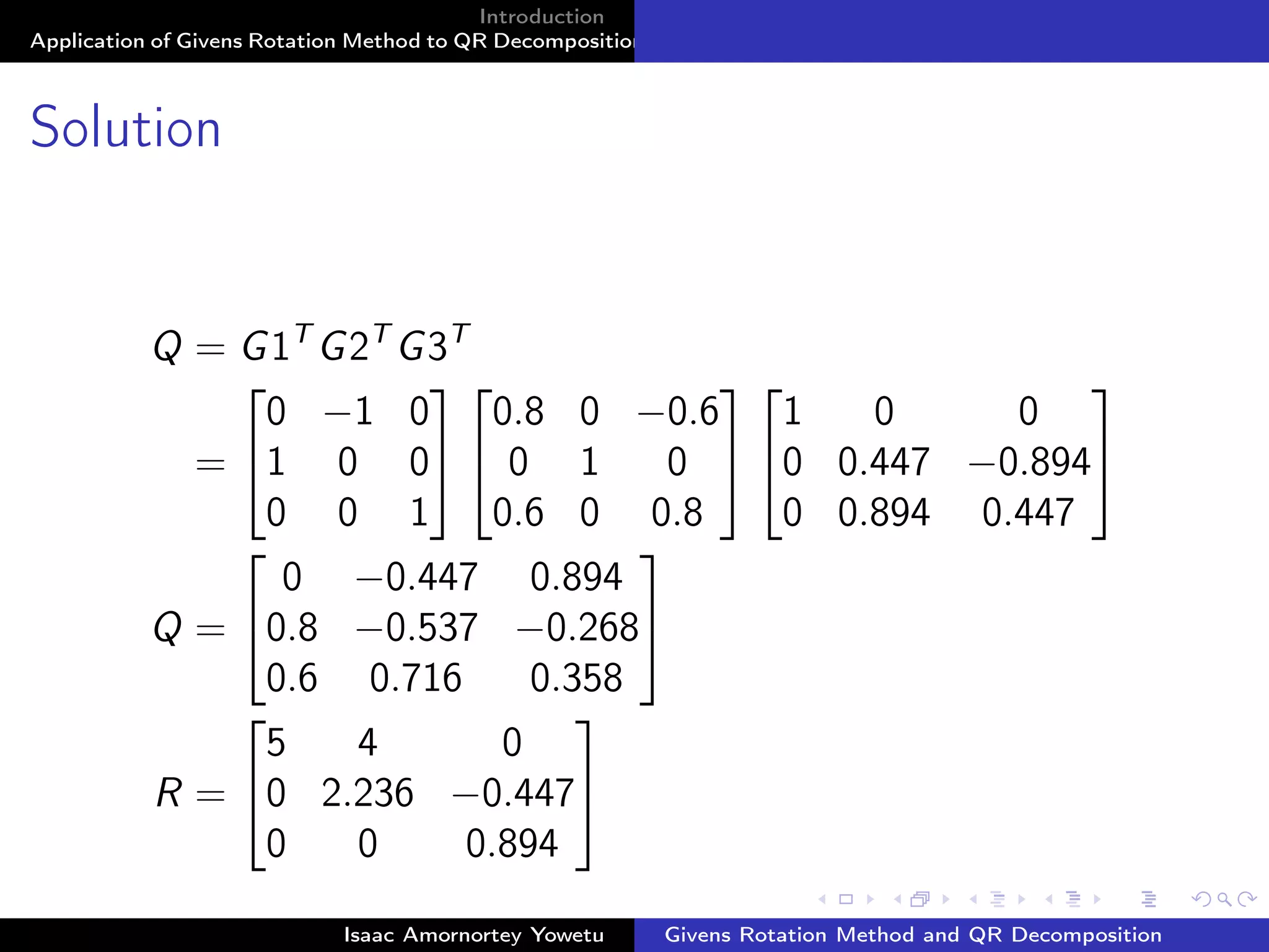 Givens rotation method | PDF
