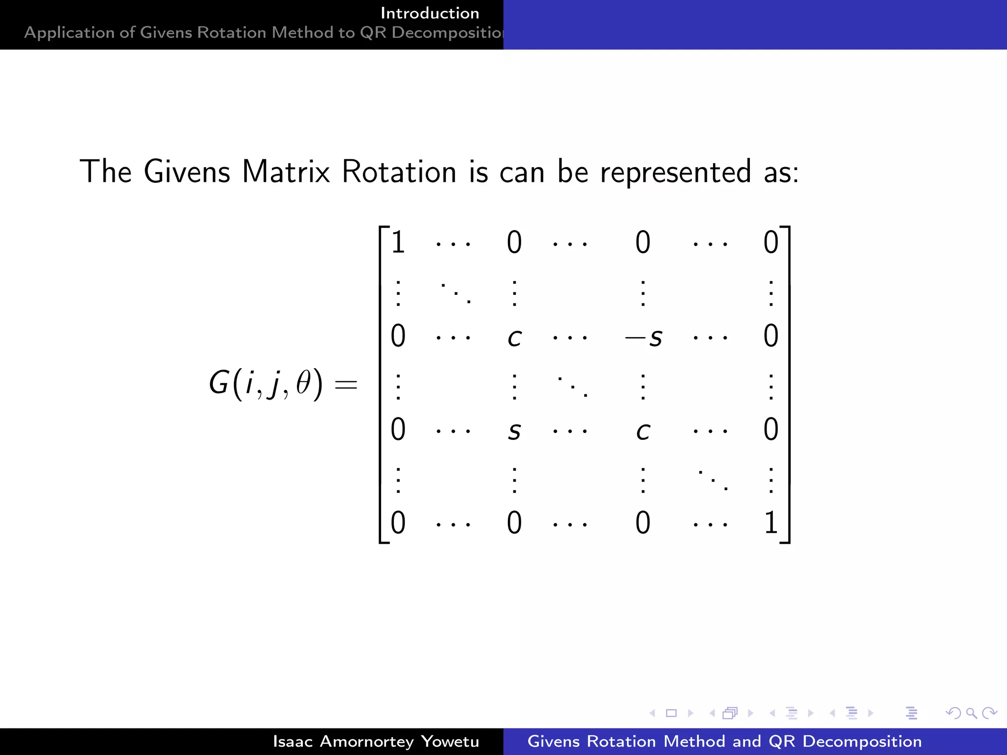 Givens rotation method | PDF