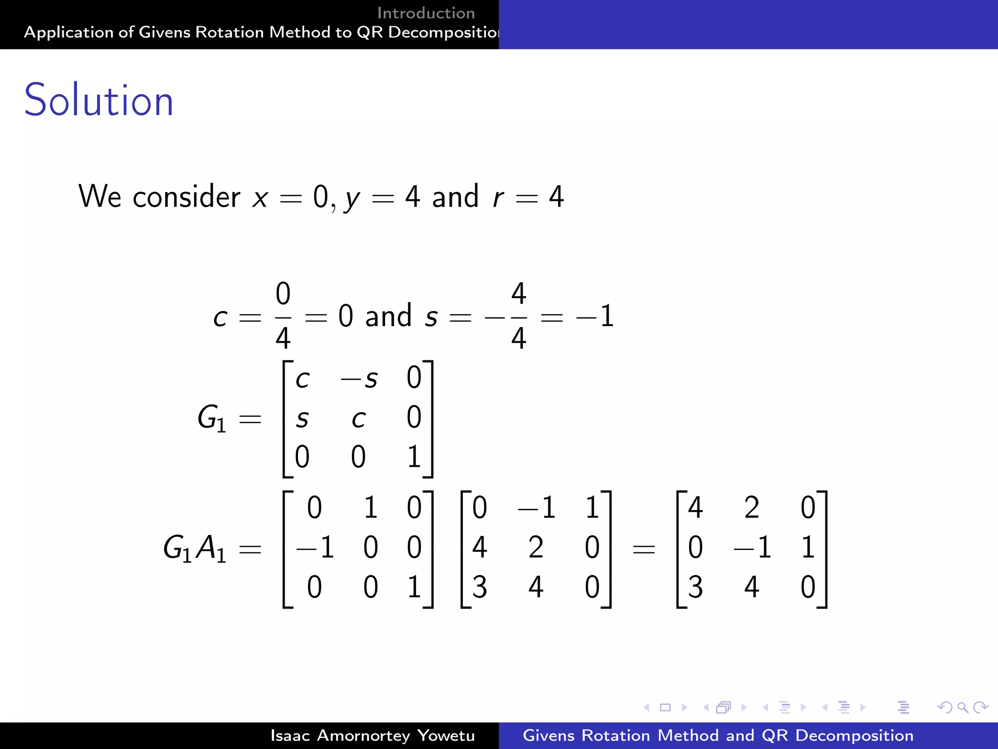 Givens rotation method | PDF