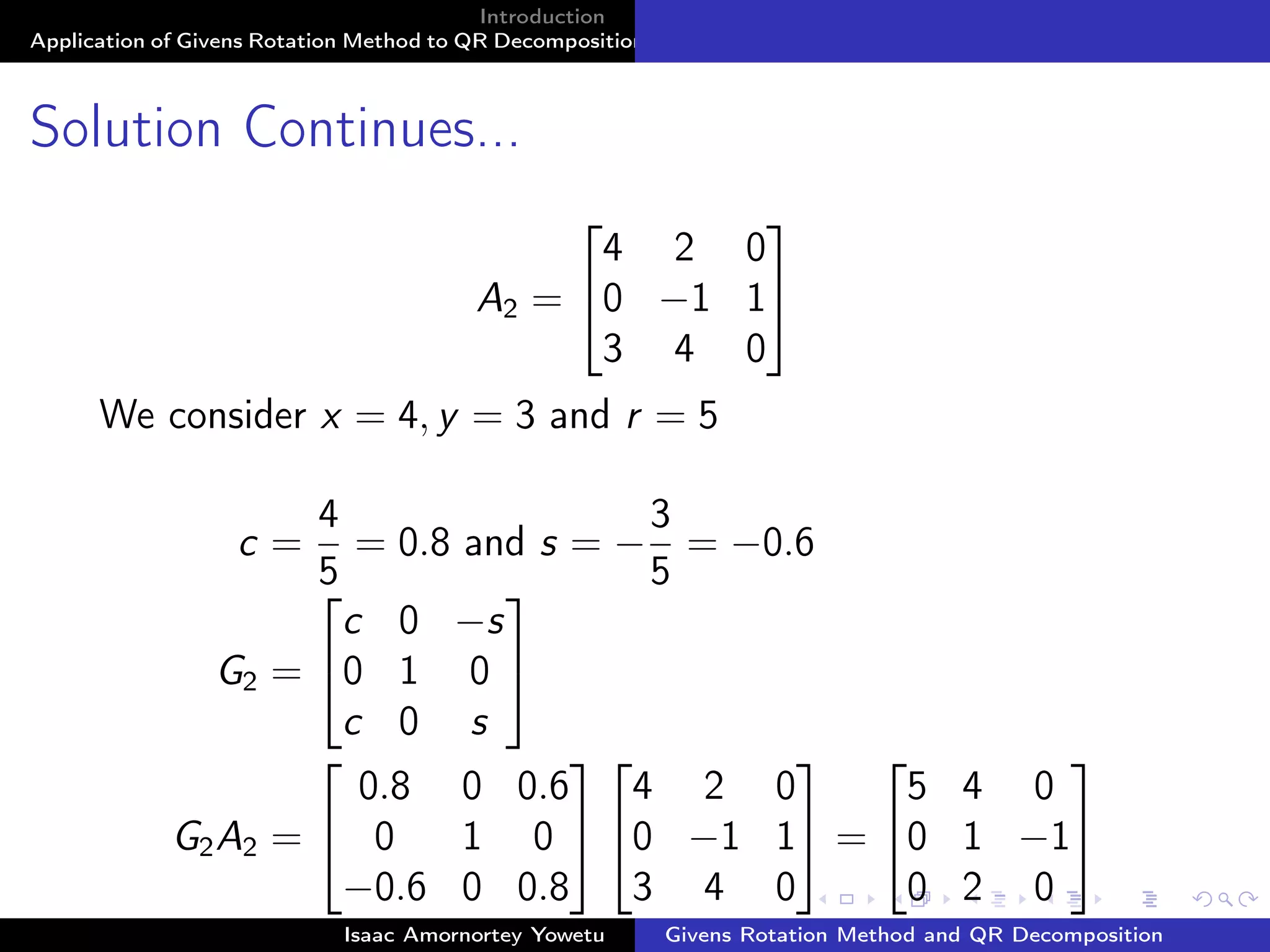 Givens rotation method | PDF