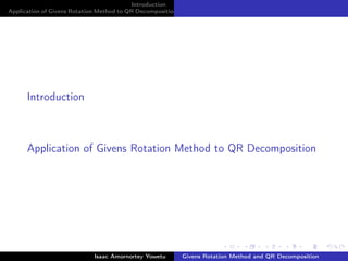 Givens rotation method | PDF
