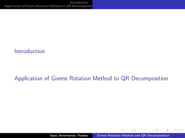 Givens rotation method | PDF