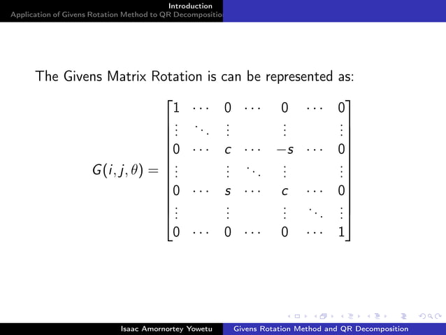 Givens rotation method | PDF