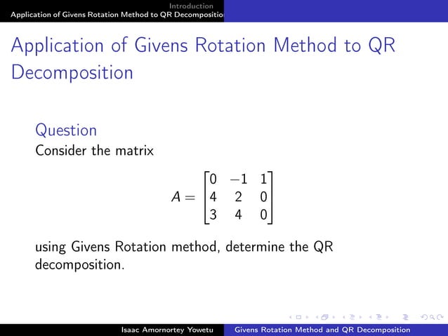 Givens rotation method | PDF