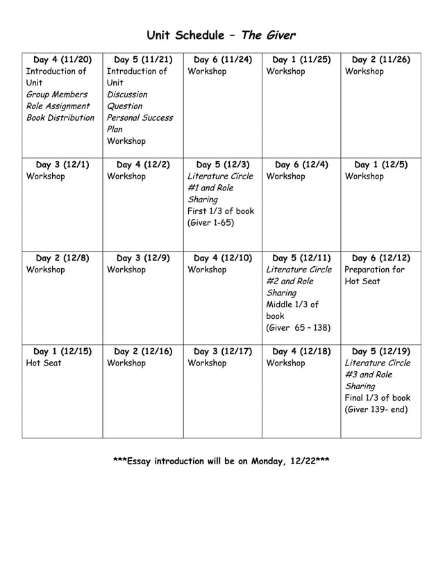 Giver Lit Circle Unit | DOC
