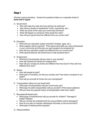 Giver Packet | DOC