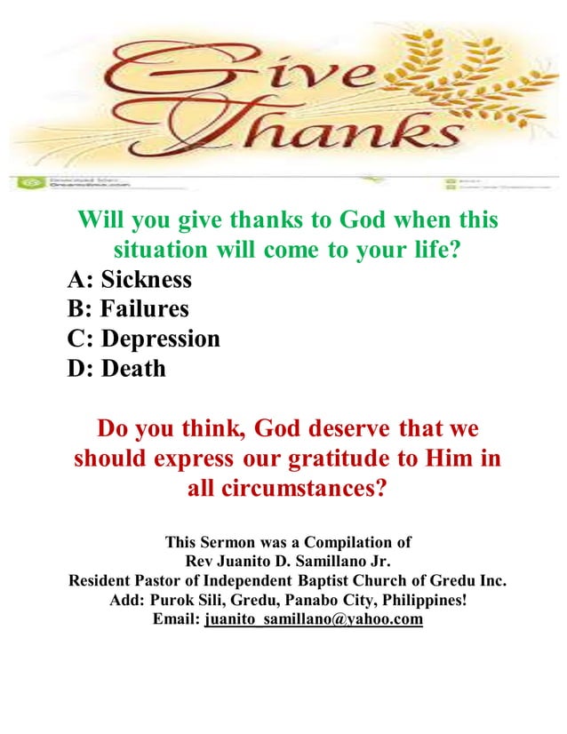 Give thanks to God in all cercumstances | DOCX