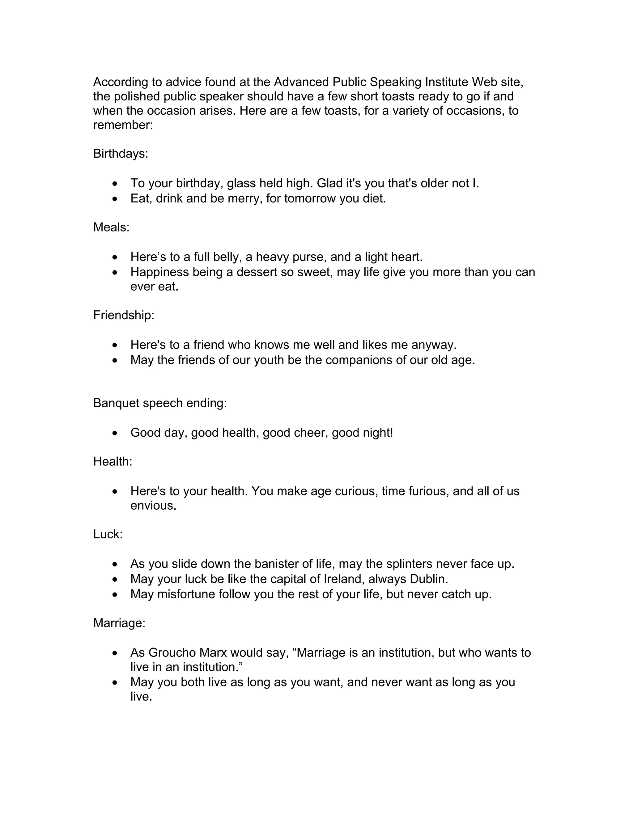 Give the perfect toast | DOC