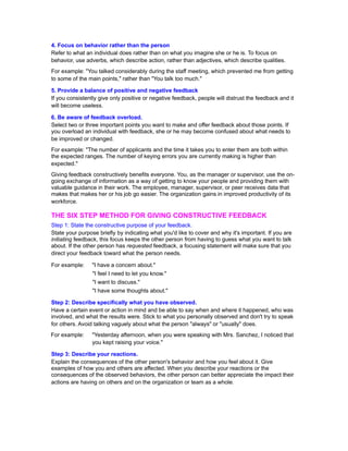 Giving feedback | PDF