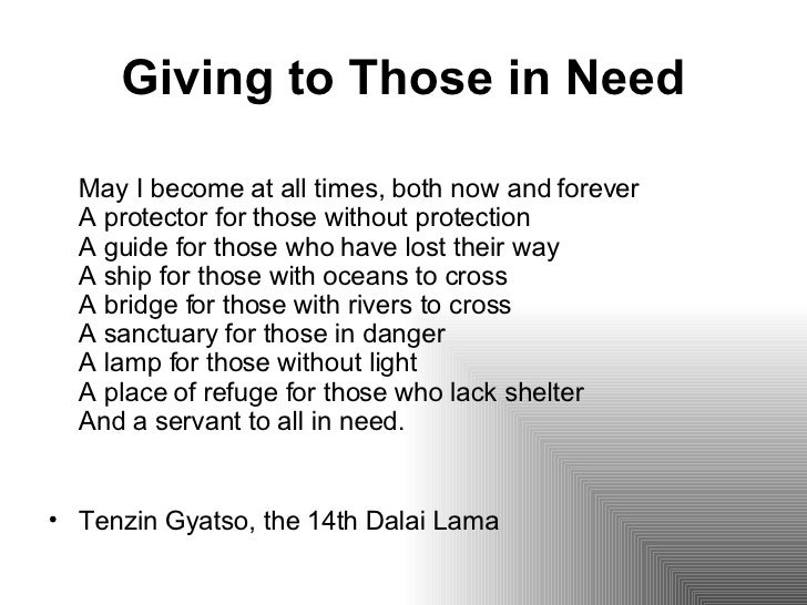 Giving To Those In Need