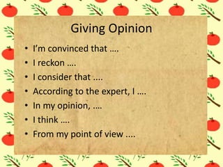 Giving and Asking Opinion | PPTX