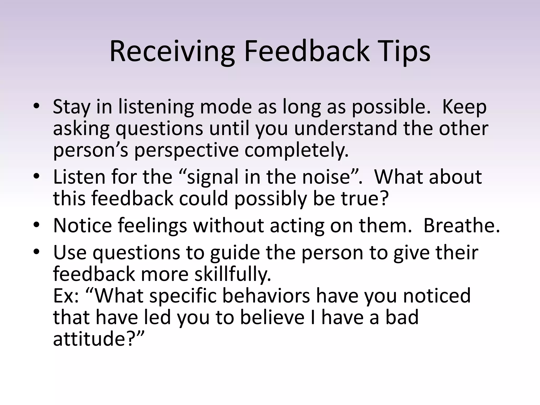 Giving and receiving feedback | PPTX