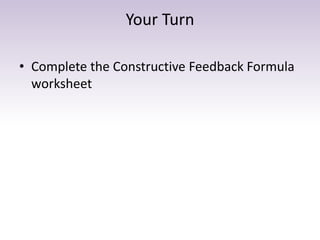 Giving and receiving feedback | PPTX