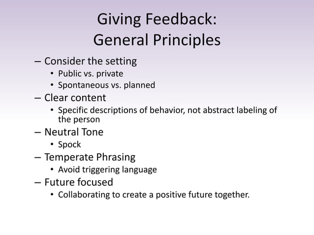 Giving and receiving feedback | PPTX | Hobbies & Interests