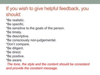 Giving and receiving feedback | PPTX