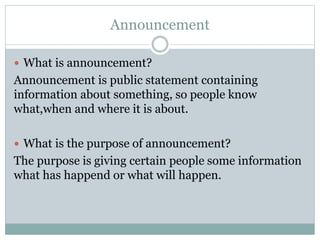 Giving announcement | PPTX