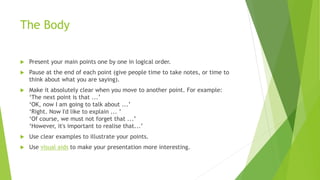 Giving an oral presentation | PPTX