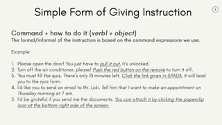 Giving command, expressing prohibition and giving instruction-group 7th ...