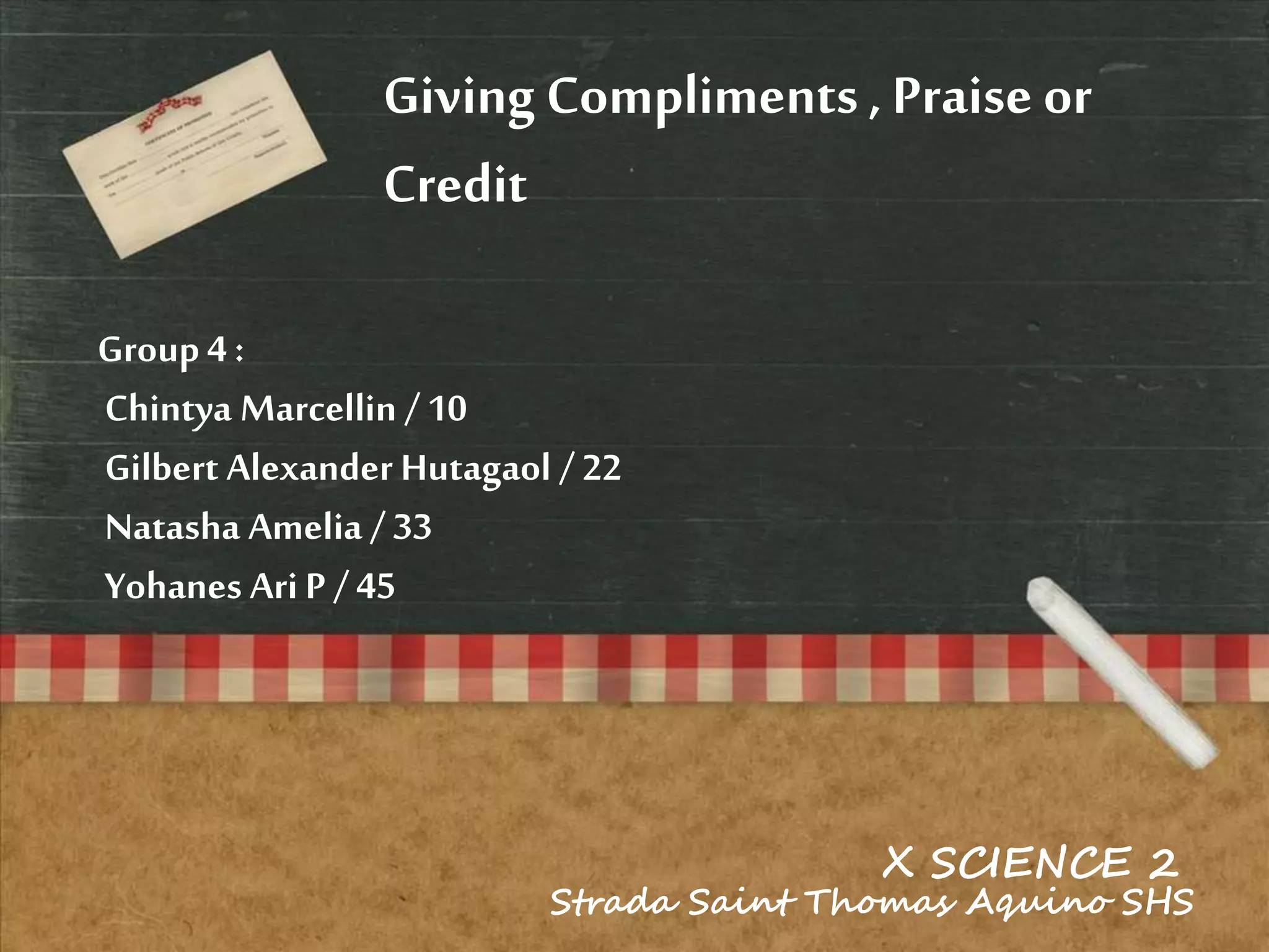 Giving compliments , praise or credit (3) | PPT
