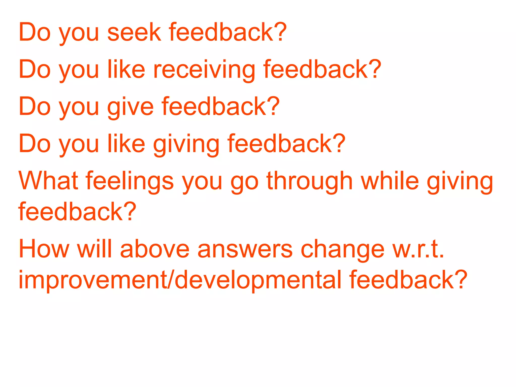 Giving developmental feedback | PPT