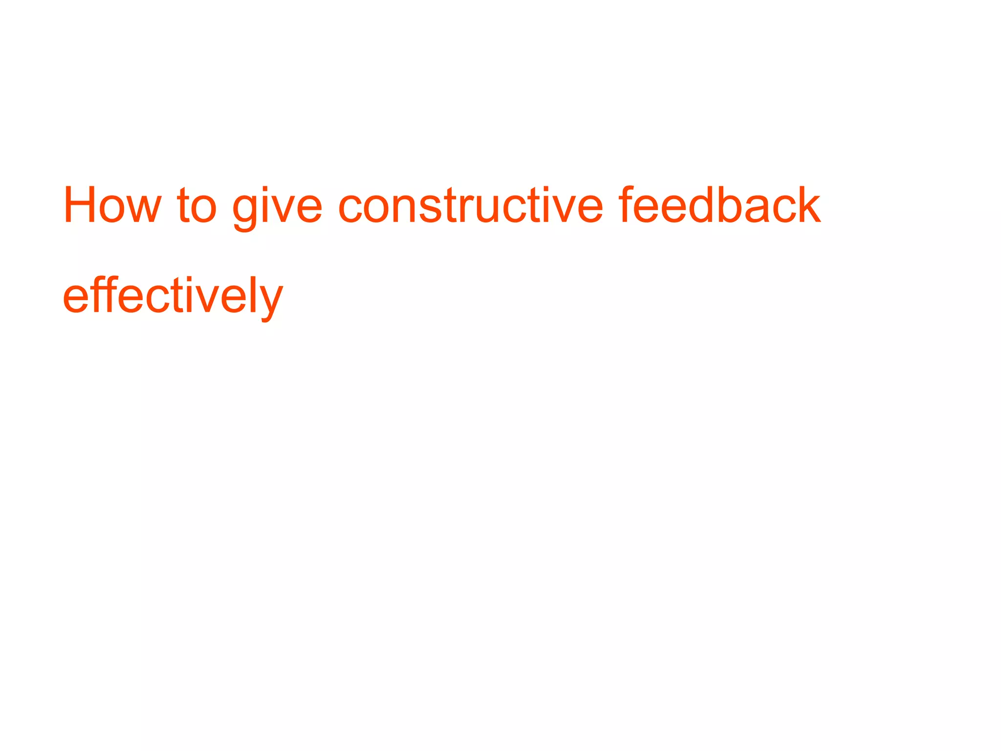 Giving developmental feedback | PPT