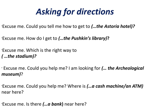 Giving directions | ODP