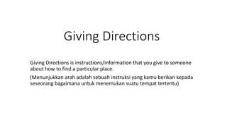 Giving Directions in english for learner | PPTX
