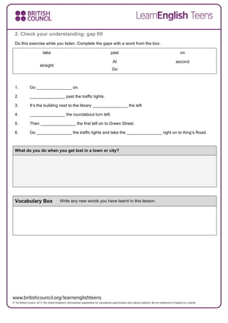 Giving directions - British Council | PDF