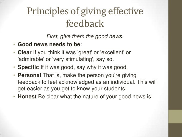 Giving feedback