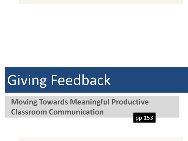 Giving feedback | PPT