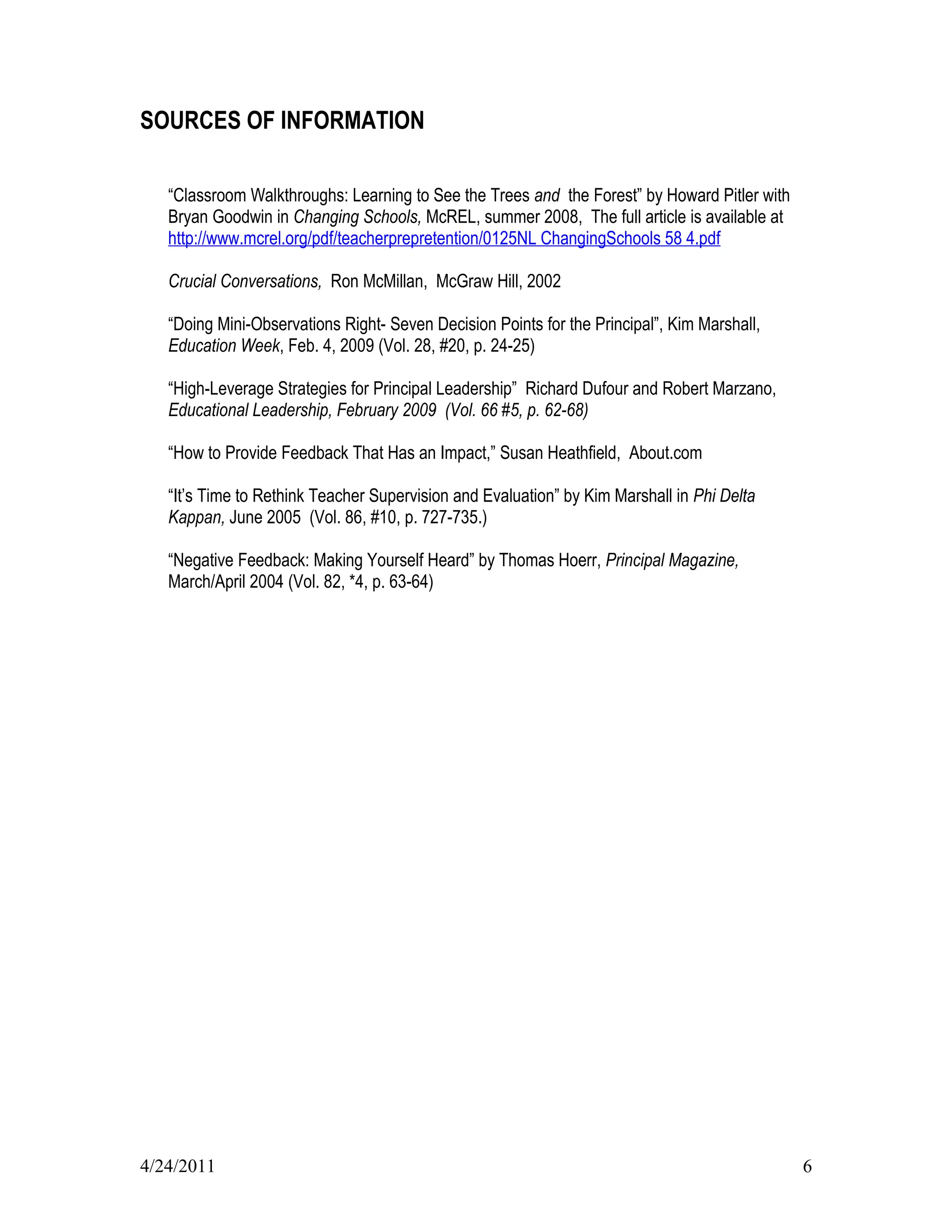 Giving feedback to teachers | DOC