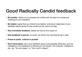 Giving Feedback with Radical Candour | PPT