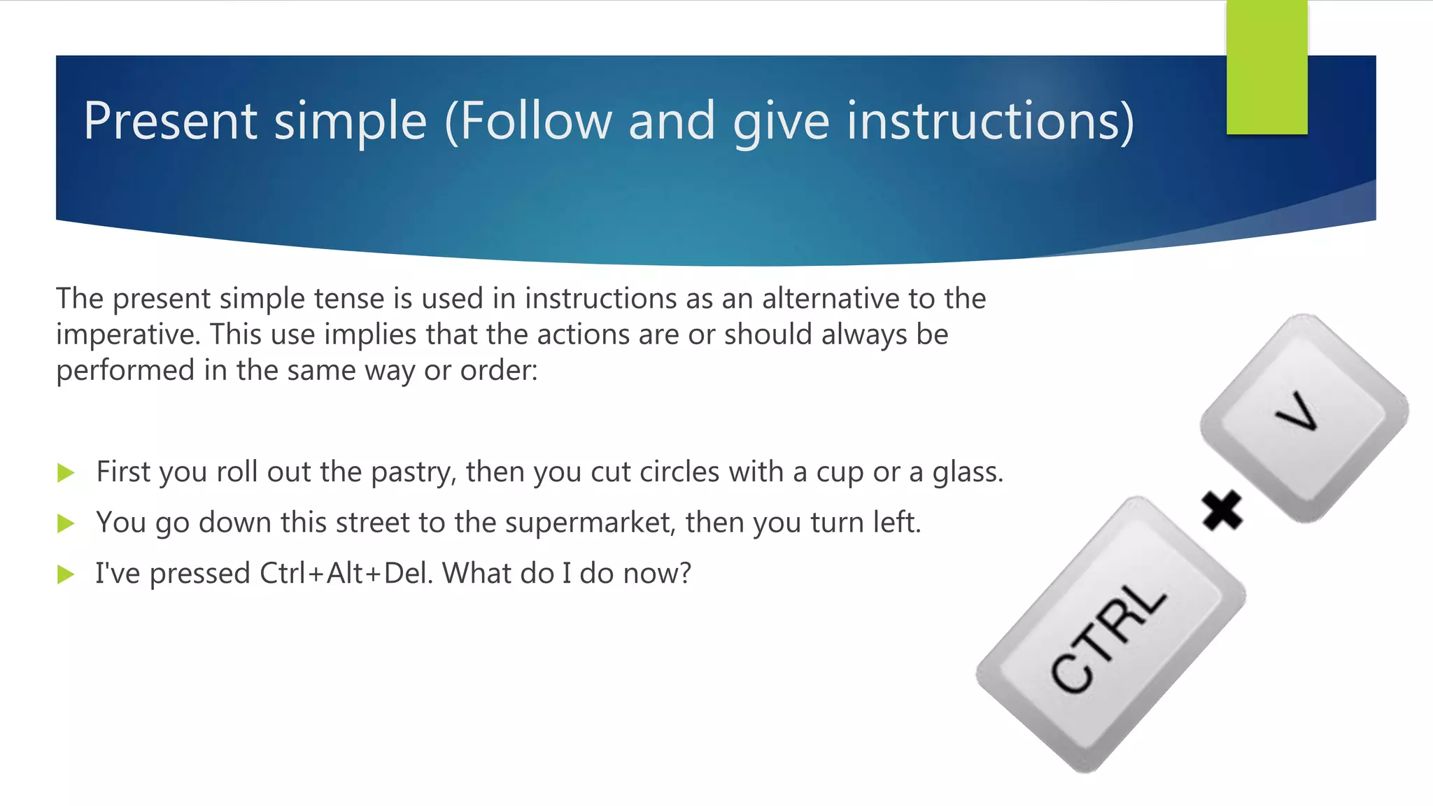 Giving instructions- Present simple tense | PPTX