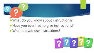 Giving instructions- Present simple tense | PPT