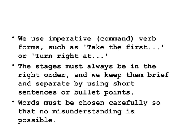 Giving instructions and directions | PPT