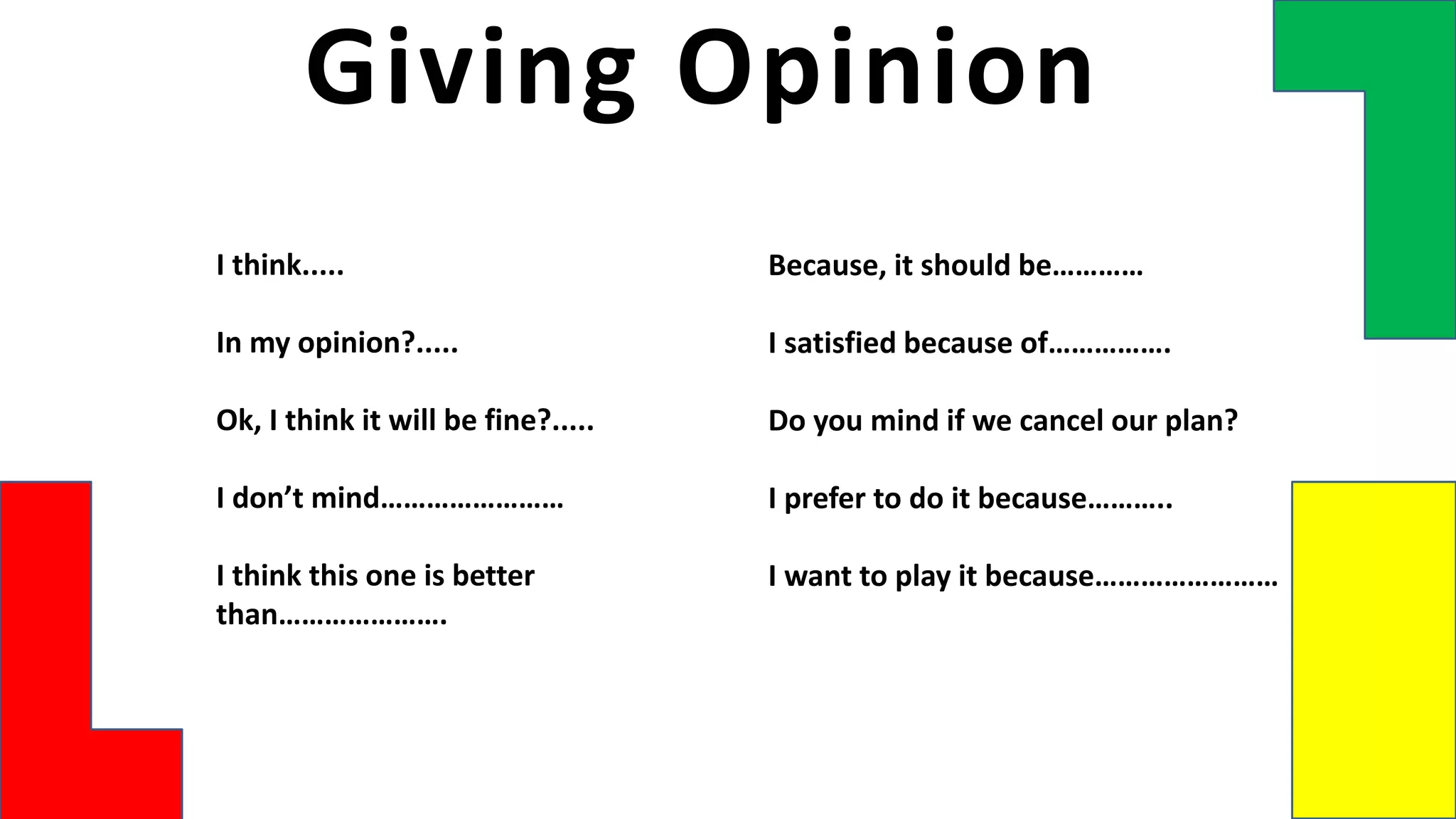 Giving opinion | PPTX