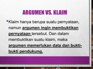 Giving opinion vs building arguments | PPT