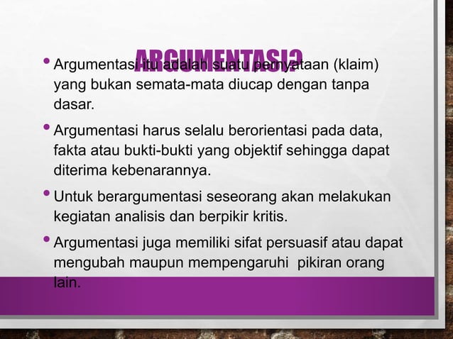 Giving opinion vs building arguments | PPT