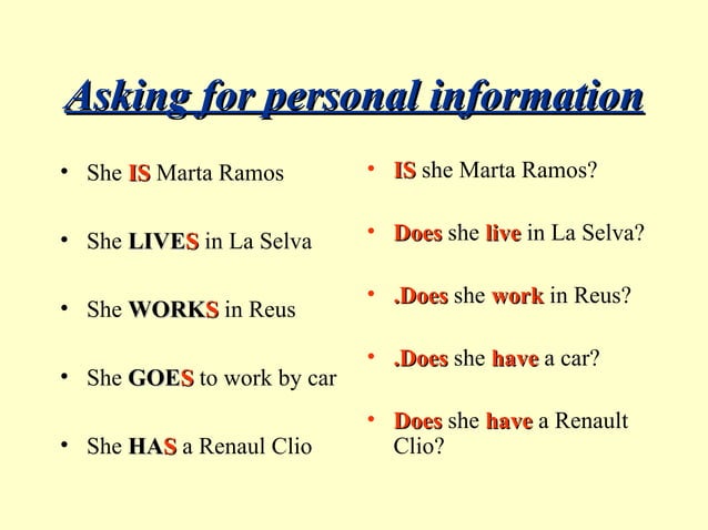Giving personal information | PPT