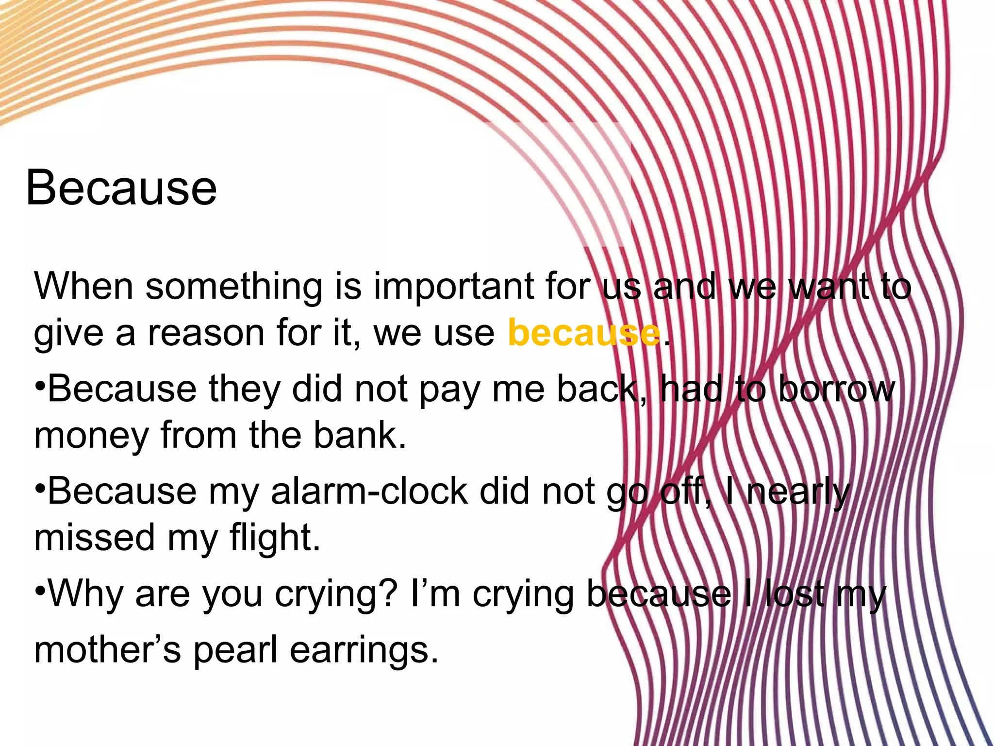 Giving reasons | PPT